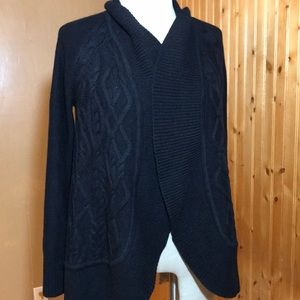 Talbots | Sweaters | Nwt Talbots Small Petite Cableknit Black Cardigan ...